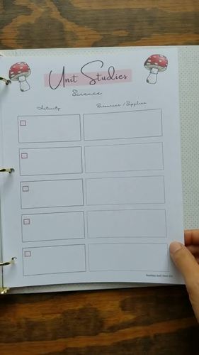 Homeschool Planner Mushroom Red Homeschool Organizer Weekly Planner ...