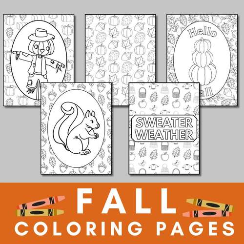 Autumn Coloring Pages | Printable Fall Activity by Jenny Marie | TPT