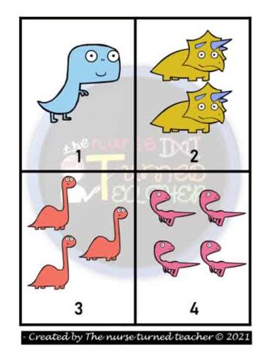 Dinosaur number flashcards 1 - 10 by the nurse turned teacher | TpT