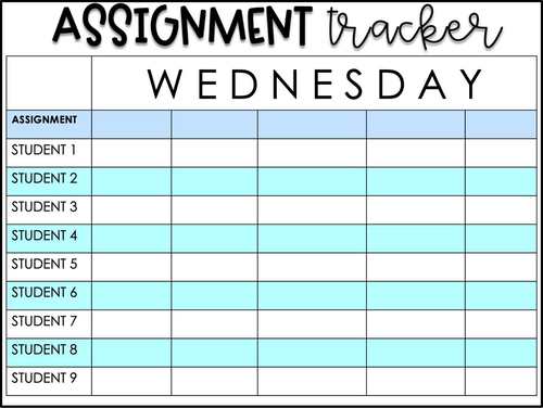 Digital Assignment Tracker | Distance Learning by The Teachers Corner Blog