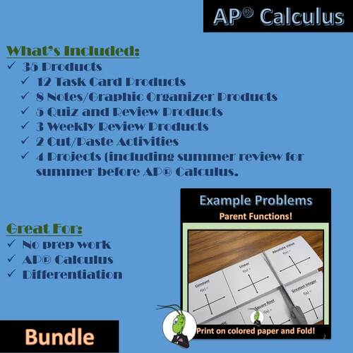 AP® Calculus Bundle of Graphic Organizers, Projects, Activities and more