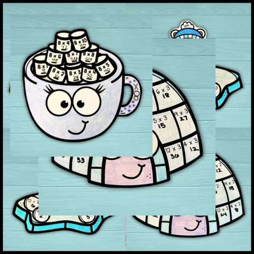 Hot Cocoa Math Craft | Winter Multiplication & Division Through 12