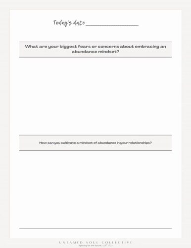 Printable abundance mindset journal with reflection prompts ...