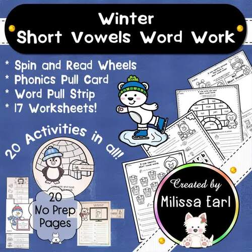 Winter Short Vowels Science of Reading Phonics Worksheets cvc by ...