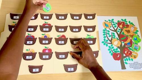 Letter Sounds Apple Picking | Beginning Sounds Fall Activity | Alphabet ...