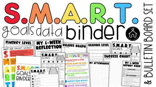 SMART Goals Setting Student Data Binder & Bulletin Board Pack | TPT