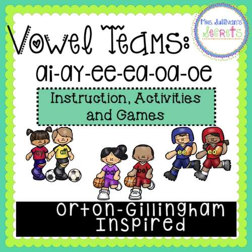 Vowel Teams Bundle (ai, ay, ee, ea, oa, oe) - Includes Google Slides