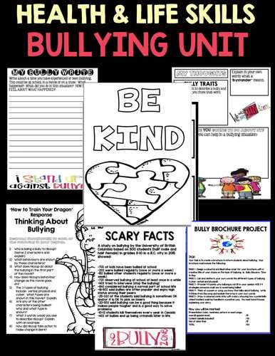 Bullying Unit for Middle School Health Life Skills and Social Emotional ...