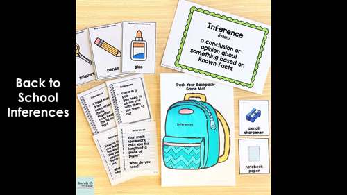 Back to School Making Inferences Activities by Sarah C the SLP | TpT