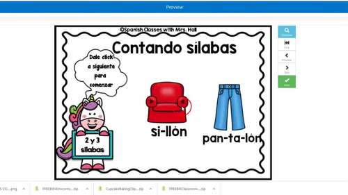 Counting syllables in Spanish - Contando sílabas 2-3 | TPT