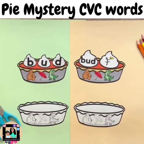 Pie Mystery CVC Short Vowel u Words | Thanksgiving Crack The Code CVC ...