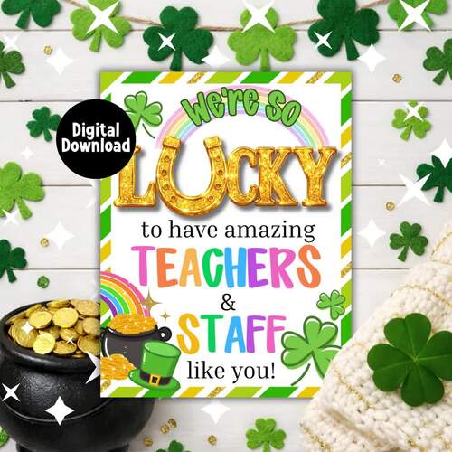 St Patricks Day Teacher Staff Appreciation Sign Decor, St Patty's Day ...