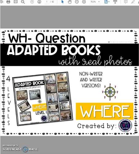WH Question Adapted Books with Real Photos WHERE by Teach Love Autism WH Question Adapted Books with Real Photos WHERE by Teach Love Autism