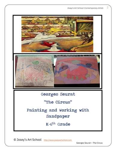 Georges Seurat Art lesson Writing Activity History Biography Fun Facts