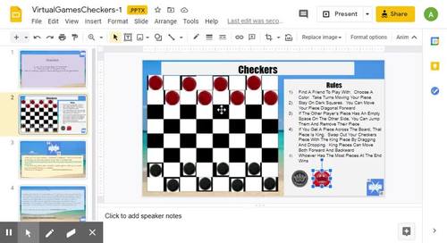 Digital Games Checkers on Interactive Google Slides Classic Board Game ...
