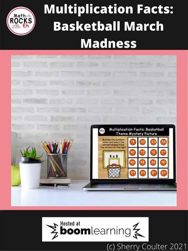 Basketball Multiplication March Math Activity 3rd Grade Boom Cards™