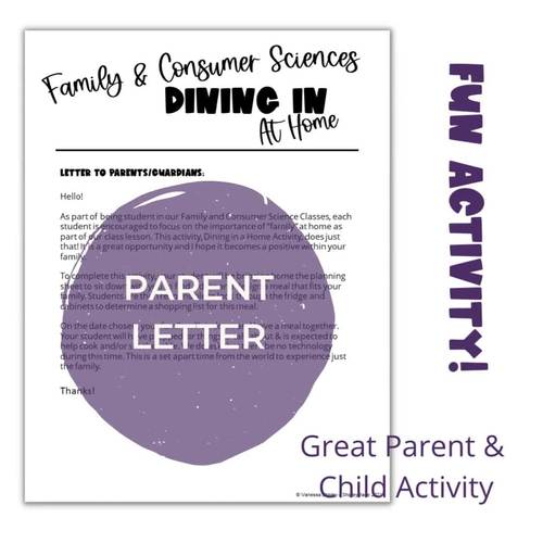 Family and Consumer Science Dining In by ShipleyMade | TPT