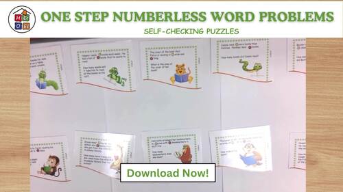 One Step Word Problems | Self Checking Puzzles 3rd Grade Math | TPT