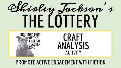 "The Lottery" by Shirley Jackson Craft Analysis Worksheet (Printable)