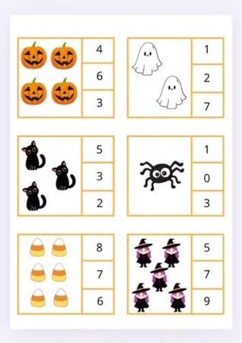 Halloween Counting Activities: Math Centers & Fine Motor Practice