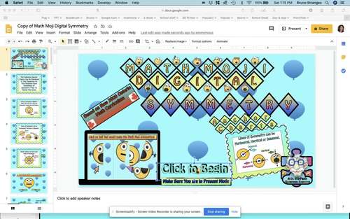 Math Moji: Symmetry Google Slides Game & Board Game | TPT