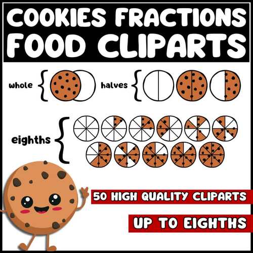 ️ Fractions Clip Art - Cookie Fractions Clipart FUN FOOD FRACTIONS MATH ...