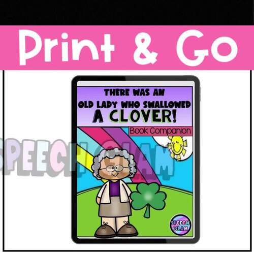 There was an Old Lady who Swallowed a Clover Book Companion (+ Boom Cards)