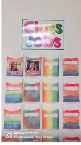 Classroom Jobs Display | Library Pockets & Popsicle Sticks | Editable