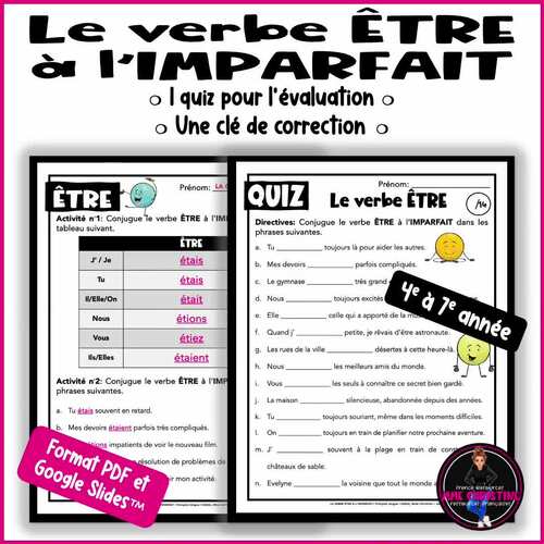 Le verbe ÊTRE à l'IMPARFAIT - Exercices et Quiz - French Imperfect Verbs