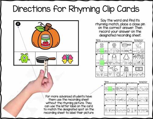 Fall Theme Rhyming Clip Cards/Write the Room | TPT