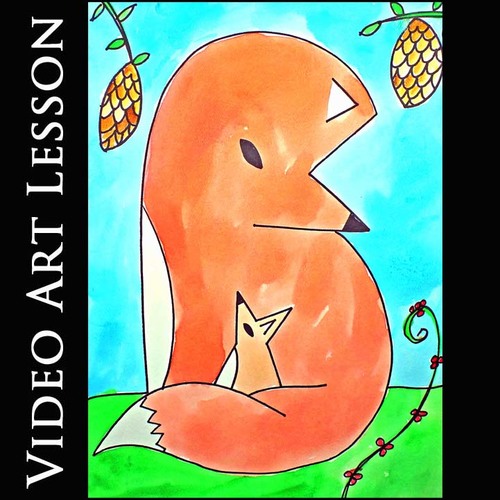 EASY Art Lesson | Drawing & Painting Foxes for Back to School Activity