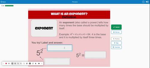 6th Grade Intro to Exponents Boom Deck Cards 6.EE.A.1 by Math Mom Repeat