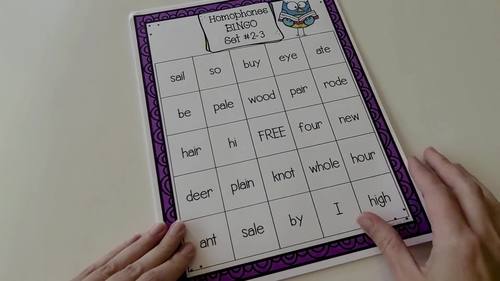 Homophone Bingo by Learning Under Sail | TPT