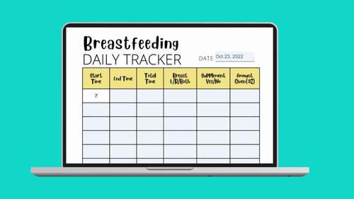 Breastfeeding Daily Tracker for New Moms | Baby Tracker | Infant Log