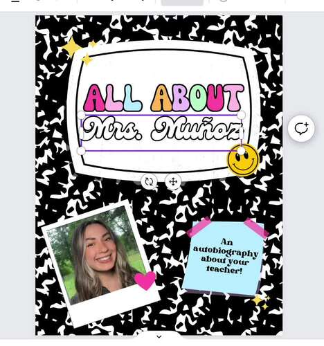 Retro Rainbow All About Your Teacher Book forMeet the teacher- Canva