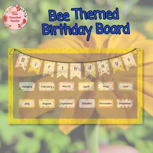 Bee Themed Birthday Board | Border and Editable Name Tags Included