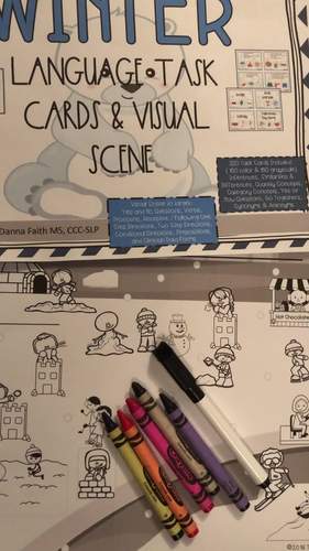 WINTER Language Task Cards & Visual Scene by THE FOREVER SLP | TpT