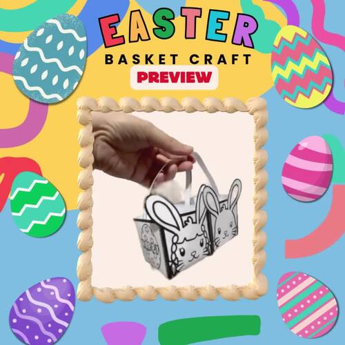 Easter Basket Craft | DIY | Coloring | Paper Craft | Printable (Bunnies ...