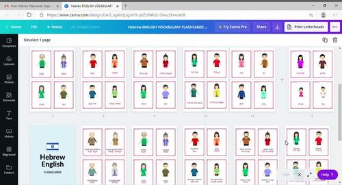 Family Hebrew flashcards by Language Forum | TPT
