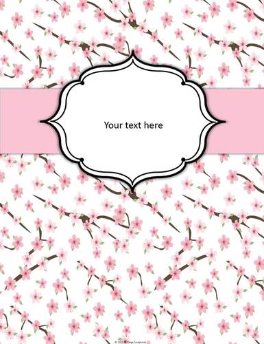 EDITABLE Binder Covers & Spines Templates - Cherry Blossoms on White