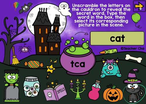 Word Scramble: Halloween Edition (BOOM™ Cards Teletherapy and Distance ...