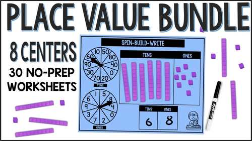 Place Value Centers and Worksheets Bundle by Time 4 Kindergarten