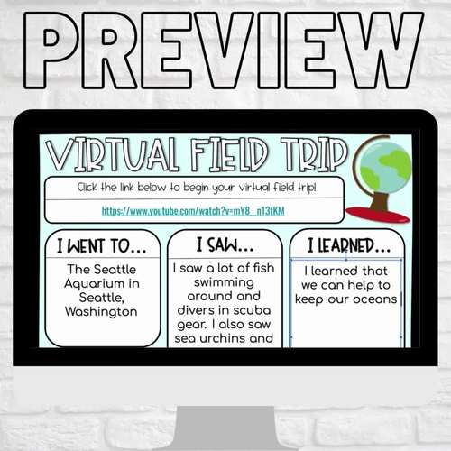 Virtual Field Trip Digital Slides | Template | Distance Learning