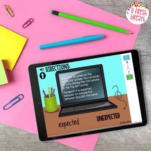 Expected Unexpected Behaviors Virtual Digital Task Cards | Distance ...