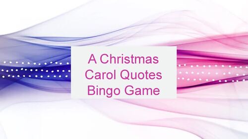 A Christmas Carol Quotes Bingo Game Activity by Worksheet Whisperer