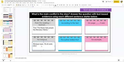 6th Grade Digital Interactive Reading Notebook | Year-Long Bundle