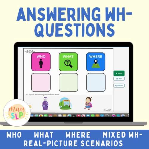 Answering WH Questions Real Picture Scenarios Boom Cards by Mau SLP