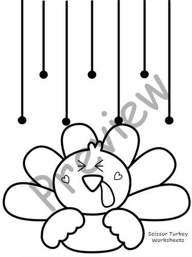 Turkey Scissor Cutting Worksheets | Fine Motor Skills | Thanksgiving ...