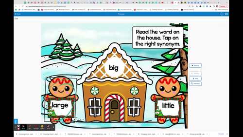 Gingerbread Man Synonyms BOOM Cards by Little Library of Learning
