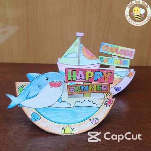 Summer Rocker Paper Craft | End of Year Activity | Coloring & Foldable Fun